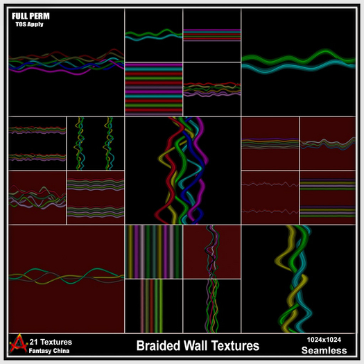 Second Life Marketplace - Wall Textures - 21 Braided Wall Textures ...