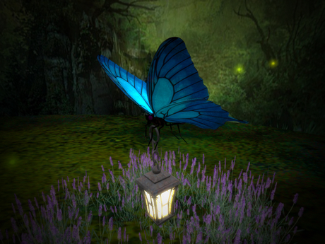Second Life Marketplace - Flying Animated Butterfly Lantern & Fireflies ...