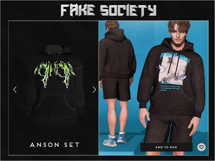 Second Life Marketplace - Fake Society x Anson Hoodie / Lightning Green