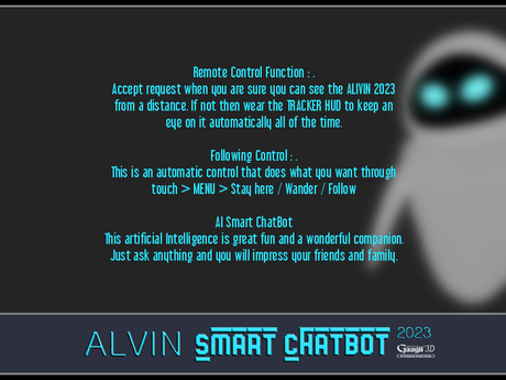 Second Life Marketplace - Gaagii - ALVIN 2023 Smart ChatBot