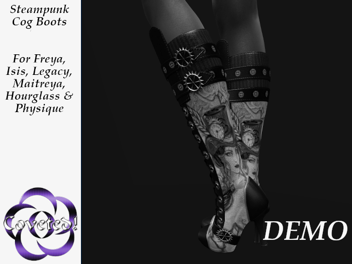 Second Life Marketplace - Steampunk Cog Boots DEMO by COVETED!