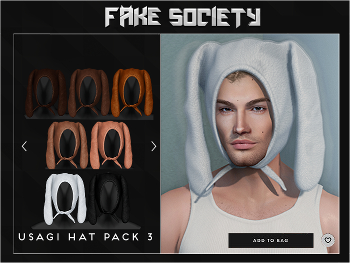 Second Life Marketplace - Fake Society x Usagi Hat / Pack 3