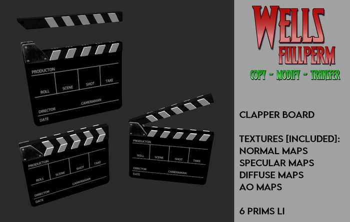 Second Life Marketplace - [WFP] - Clapper Board