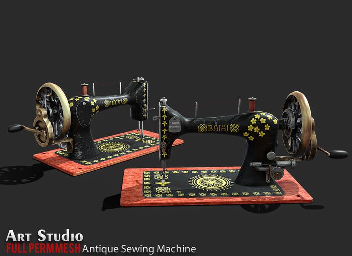 Second Life Marketplace - Art Studio.FULL PERM \\ Antique Sewing Machine