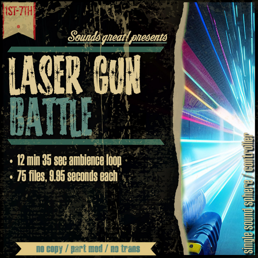 Second Life Marketplace - Sounds Great! Single Controller - Laser Gun ...