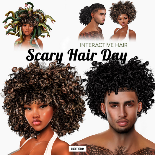 Second Life Marketplace - Unorthodox Scary Hair Day Interactive Hair