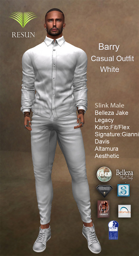 Second Life Marketplace - Res_Barry Outfit White