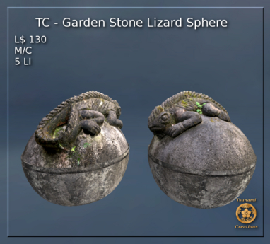 Second Life Marketplace - Garden Stone Lizard Sphere