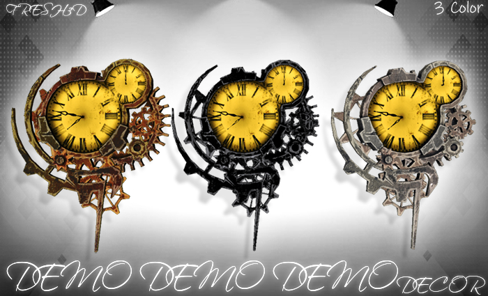 Second Life Marketplace - FRESH3D Steampunk wall clock DEMO