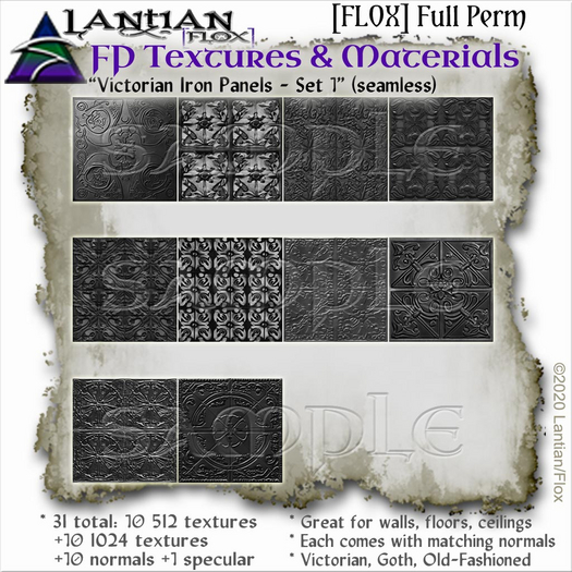 Second Life Marketplace - [FLOX]FP Textures - Victorian Iron Panels ...