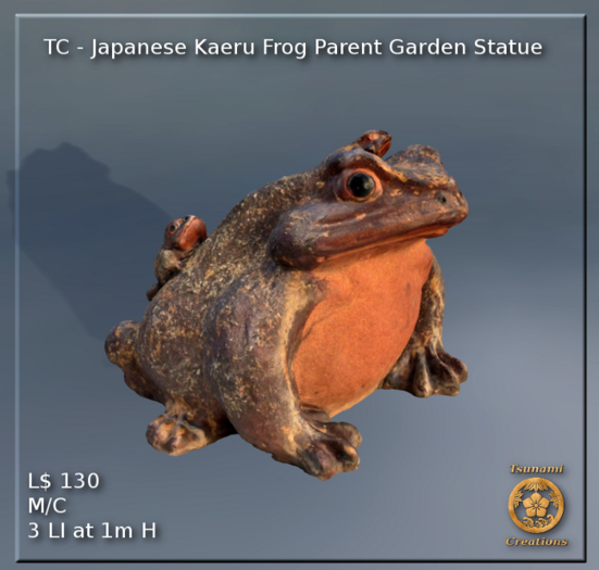 Second Life Marketplace - Japanese Kaeru Frog Parent Garden Statue