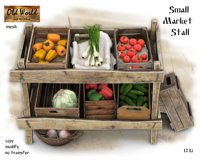 Second Life Marketplace - Vegetable small market stall v2 - Old World ...