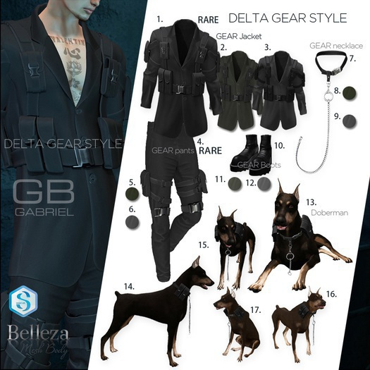 Second Life Marketplace - .::GB::Delta Gear Style Gray Set (Belleza)