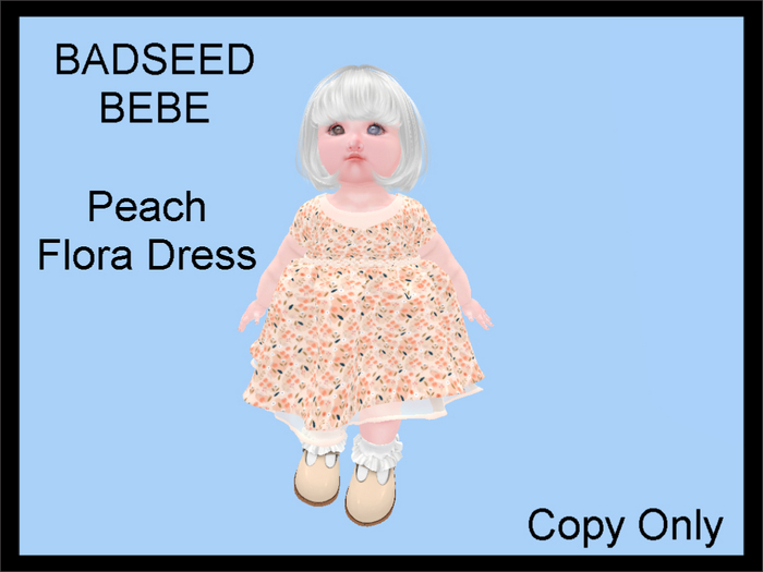 Second Life Marketplace - Steph-0-Bee's - Peach Flora Dress (Bebe)
