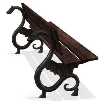 Second Life Marketplace - :[P]:- Dragon Bench Dark RARE