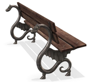 Second Life Marketplace - :[P]:- Dragon Bench Light RARE