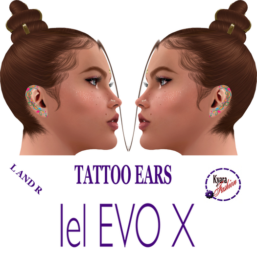 Second Life Marketplace - Kyarafashion EVO X EARS Tattoo BOM