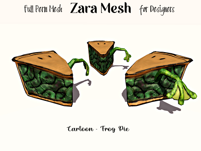 Second Life Marketplace - ZM - Cartoon - Frog Pie FULL PERM MESH