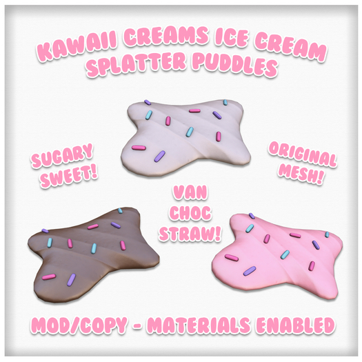 Second Life Marketplace - Kawaii Couture - Ice Cream Splatter Puddles