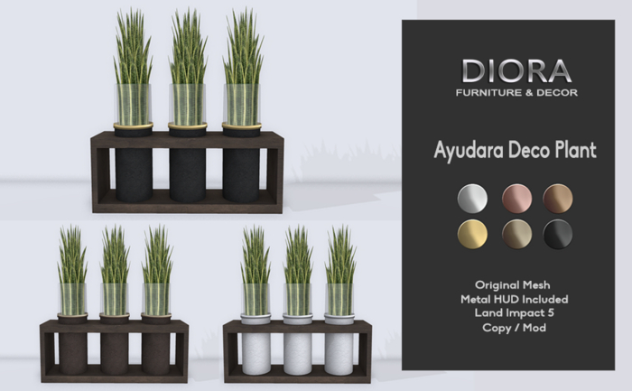 Second Life Marketplace - DIORA Ayudara Deco Plant FullPack