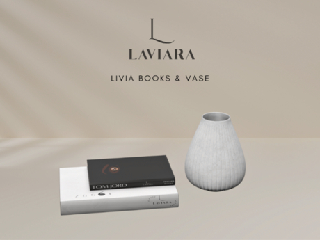 Second Life Marketplace - LAVIARA - Livia Coffee Table Books & Vase