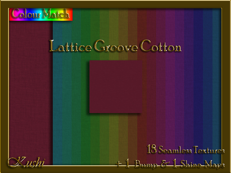 Second Life Marketplace - Lattice Groove Cotton Solid Seamless Texture Pack