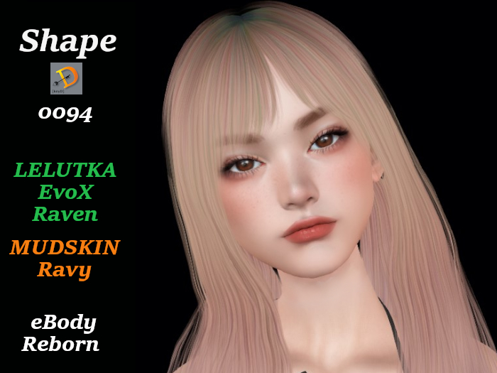 Second Life Marketplace - Lelutka Evox Raven head Shape 0094-3 Ravy Reborn