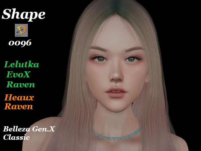Second Life Marketplace - Lelutka Evox Raven head Shape 0096-4 Raven ...