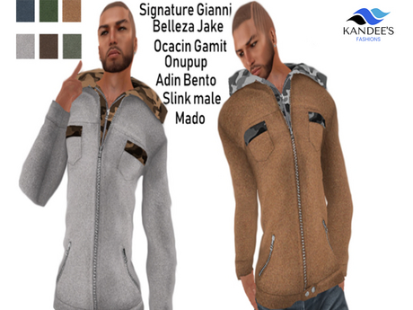 Second Life Marketplace - Men's Hooded Jacket + Hud (6) v2