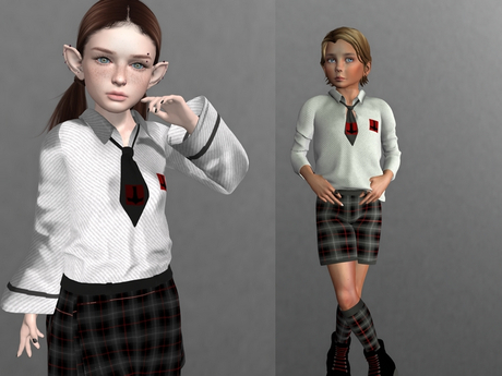 Second Life Marketplace - Boy and Girl DawnHammer school uniform for ...