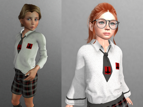Second Life Marketplace - Boy and Girl DawnHammer school uniform for ...