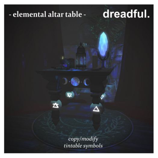 Second Life Marketplace - dreadful. // Elemental Altar Table