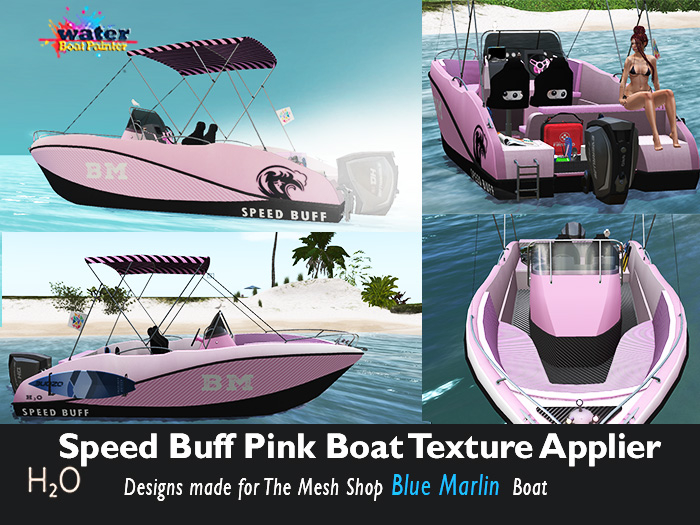 Second Life Marketplace - W:B:P :Blue Marlin Pink Speed Buff Boat ...