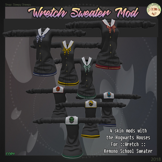 Second Life Marketplace - ..Sleepy Sheepy.. Hogwarts House Mods