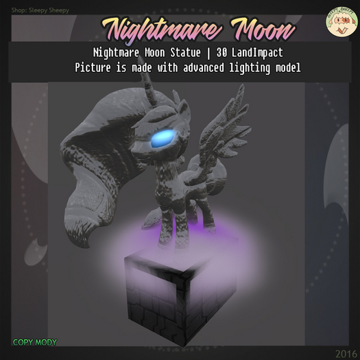 Second Life Marketplace - ..Sleepy Sheepy.. Nightmare moon statue