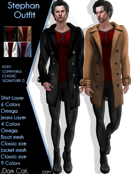 Second Life Marketplace - *.:Dark Cat:.*Men*OUT-Stephan Outfit