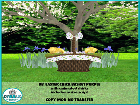 Second Life Marketplace - DB EASTER CHICK BASKET PURPLE add me