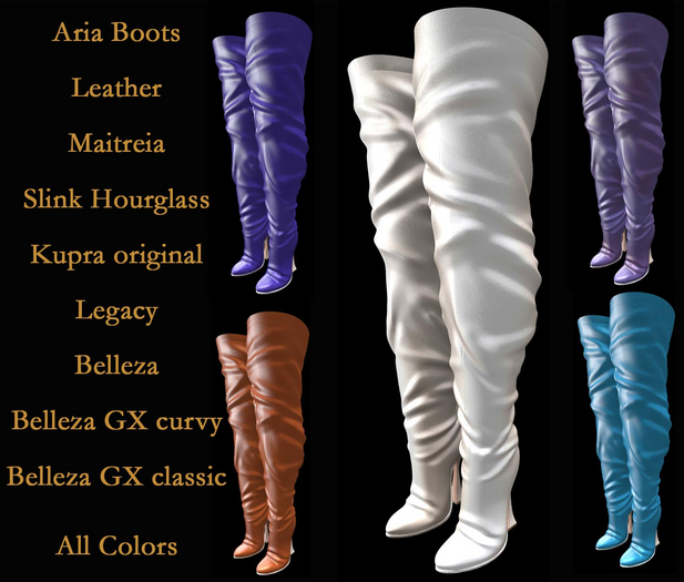 Second Life Marketplace - Aria Leather Boots, Maitreya, Belleza, GX ...
