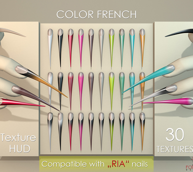 Second Life Marketplace - [FORMANAILS] NAILS -TEXTURE HUD - COLOR FRENCH