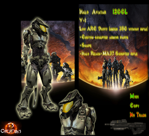 Second Life Marketplace - TSC-Halo Avatar NEKO Low arc Suit Male ...