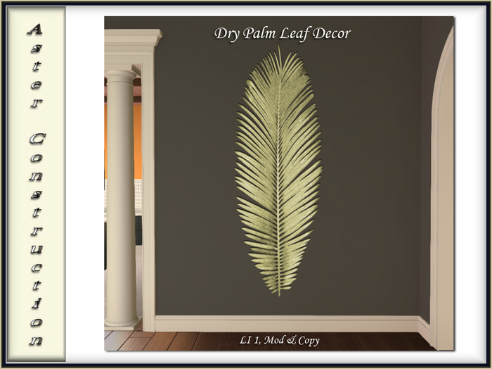Second Life Marketplace - ~Dry Palm Leaf Wall Decor - Alpha~
