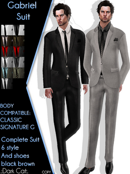 Second Life Marketplace - *.:Dark Cat:.*Men*OUT-Gabriel Suit