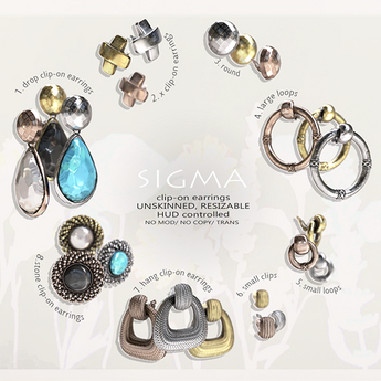 Second Life Marketplace - 5. SIGMA Small loop clip on earrings