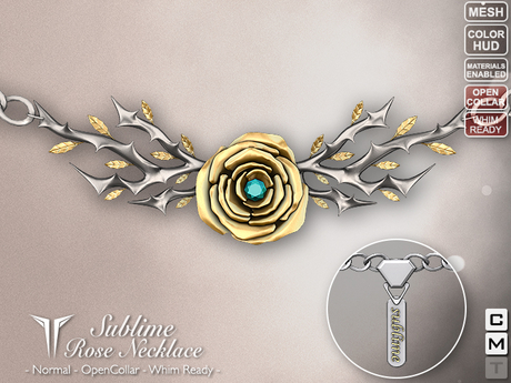 Second Life Marketplace - **RE** Sublime Rose Necklace RLV - OpenCollar ...