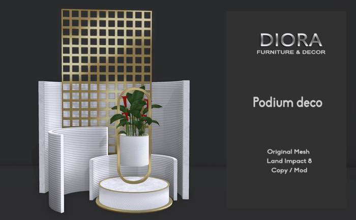 Second Life Marketplace - DIORA Podium Deco White