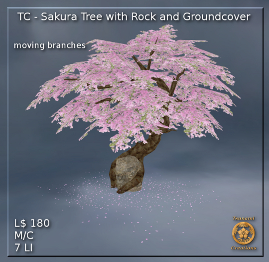 Second Life Marketplace - Sakura Tree with Rock and Groundcover