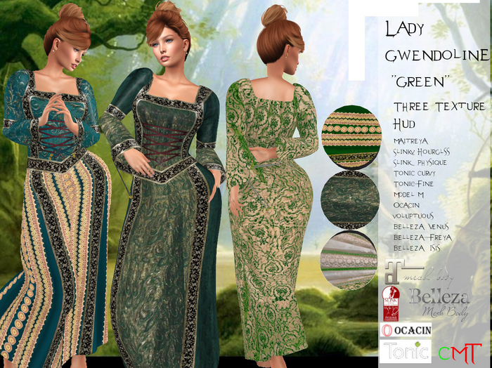 Second Life Marketplace - .:: VH ::. Lady Gwendoline - Green Caste 3 in ...