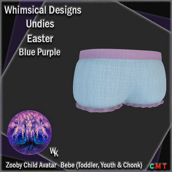Second Life Marketplace - WD Kids Undies Easter Blue Purple