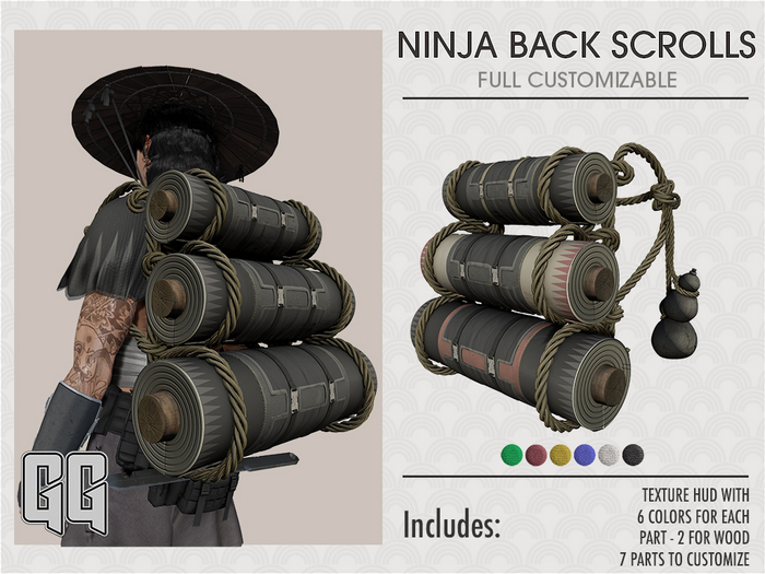 Second Life Marketplace - [GG] Ninja Back Scrolls