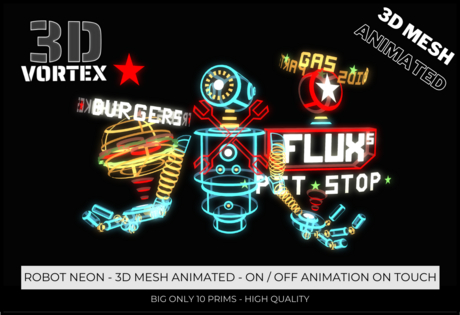 Second Life Marketplace - ROBOT NEON MESH 3D - ANIMATED ON/OFF ON TOUCH